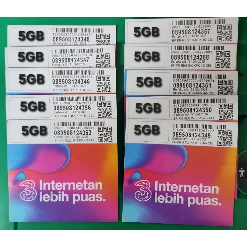 Jual Kartu Perdana Tri 5GB 30 Hari | Shopee Indonesia