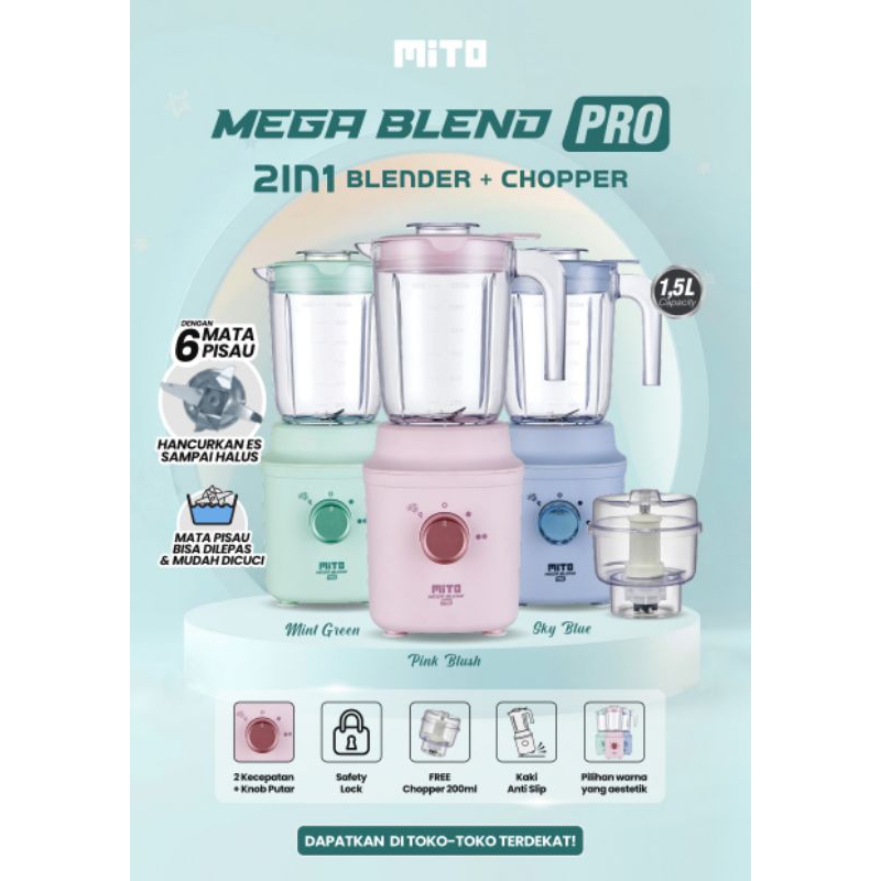 Jual MITO | Mega Blend PRO 2in1 Blender + Chopper BL 300 (WAJIB CO ...