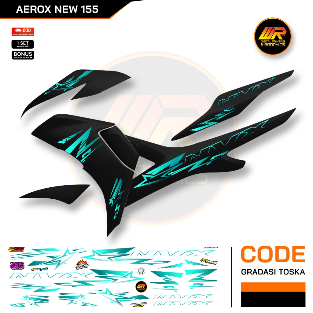 Jual Striping New Aerox New Sticker Simpel Garis Gradasi Bahan Bening ...