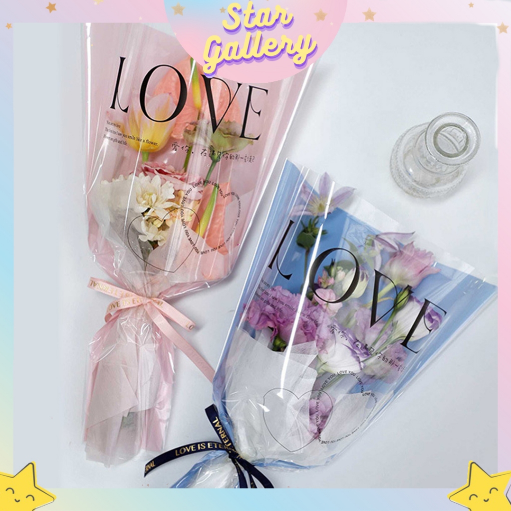 Jual (1 PACK ISI 20 LEMBAR) Plastik Buket Bunga Plastic Flower Bucket ...