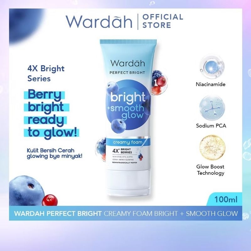 Jual Wardah Perfect Bright Creamy Foam Brightening + Smooth Glowing ...