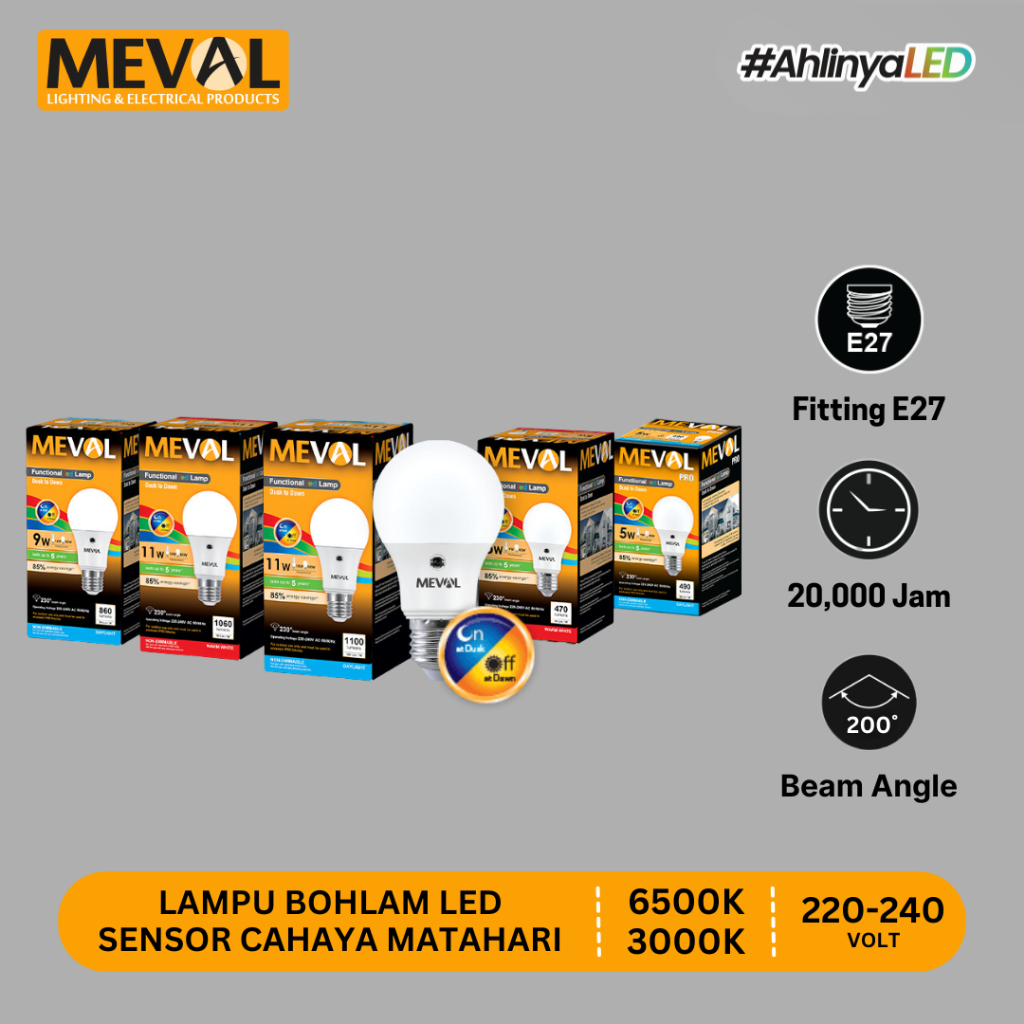 Jual MEVAL Lampu LED Photo Sensor Cahaya Matahari Advance Series ...
