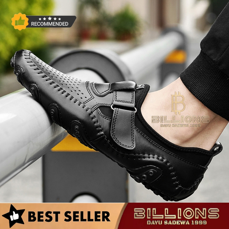 Jual Sepatu Pria Keren Kulit Original Formal Santai Casual Slop Cowok ...