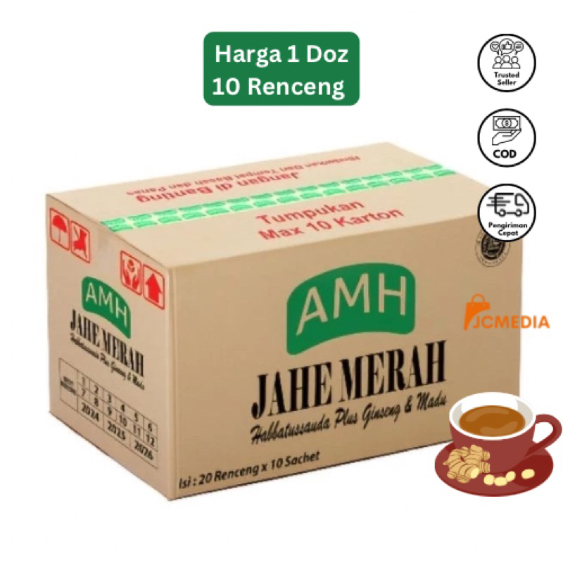Jual ( 1 Dus Isi 20 Renteng ) Amh Jahe Merah Herbal 20g | Shopee Indonesia