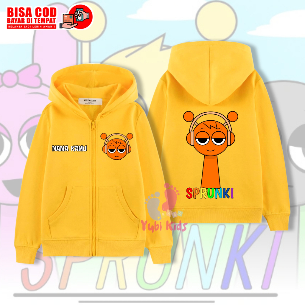 Jual Hoodie Zipper Anak Sprunki Oren / Jaket Resleting Free Nama ...