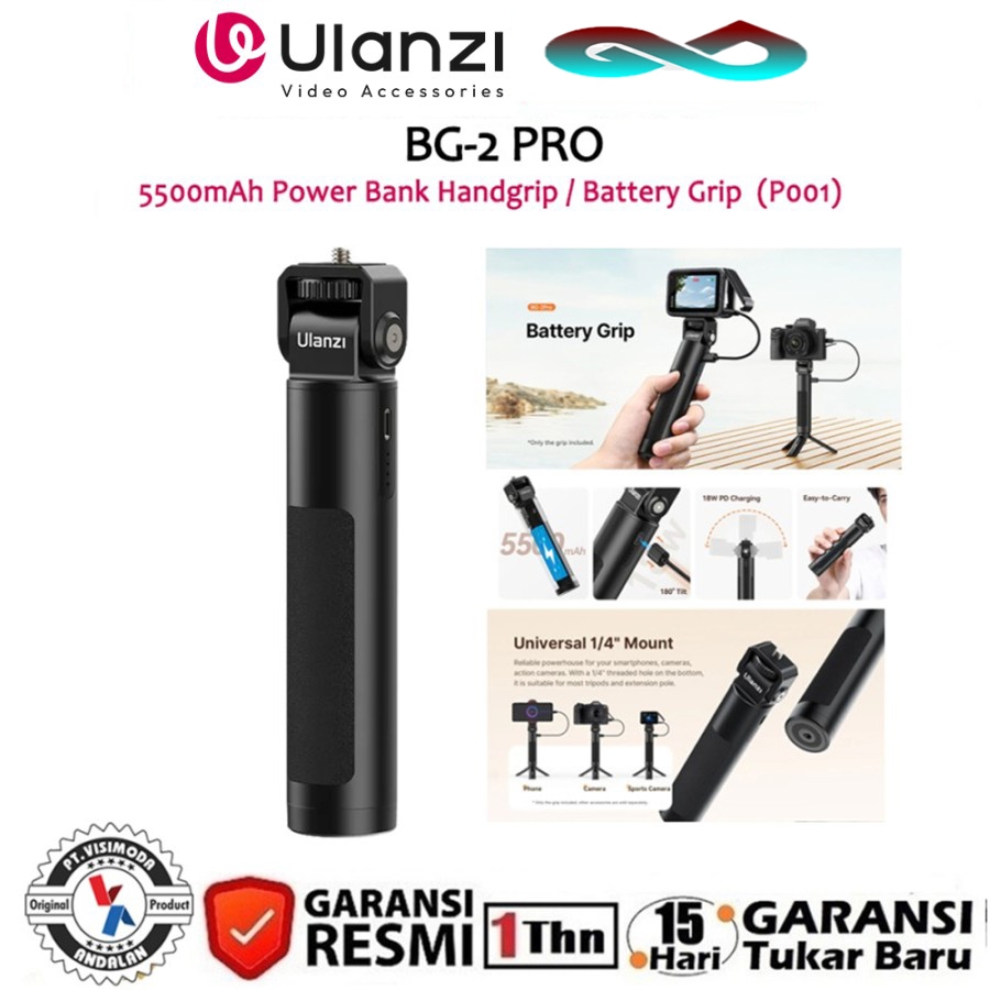 Jual Ulanzi BG-2Pro 5500mAh Power Bank Handgrip / Battery Grip (P001 ...