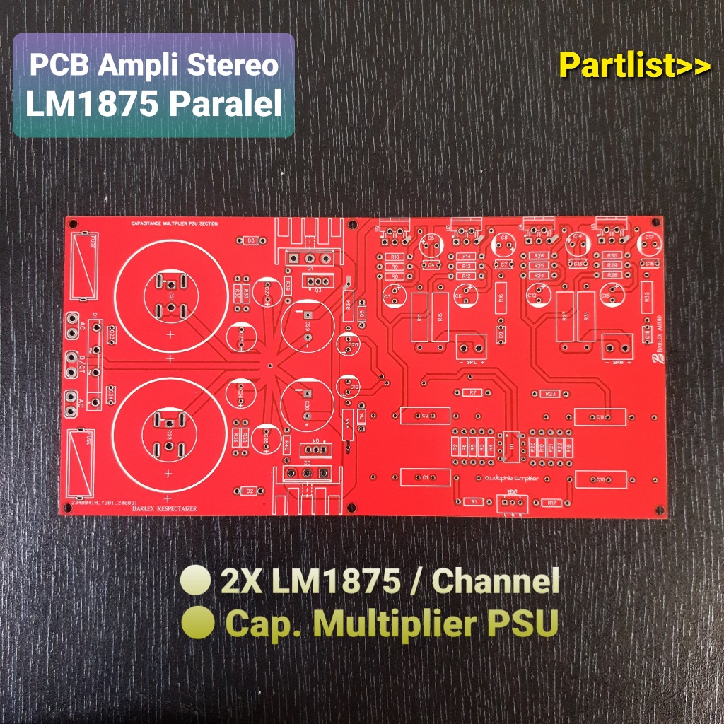 Jual PCB Ampli LM1875 Paralel Dengan PSU Capacitance Multiplier ...