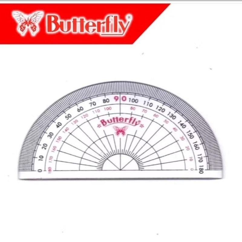 Jual busur derajat butterfly 180° busur derajat 180°/8cm | Shopee Indonesia