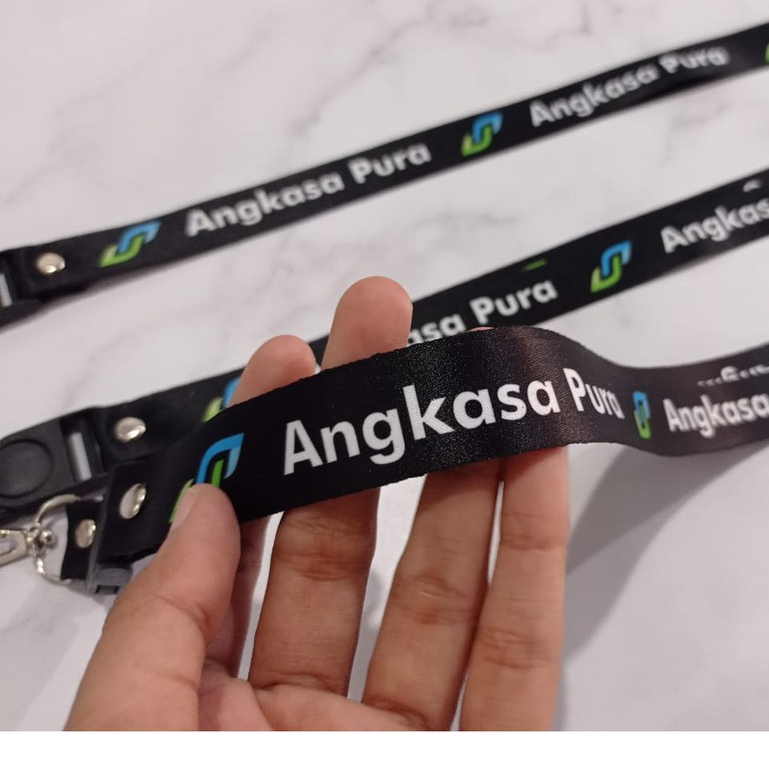 Jual Lanyard ANGKASA PURA HITAM custom logo print lanyard - gantungan ...