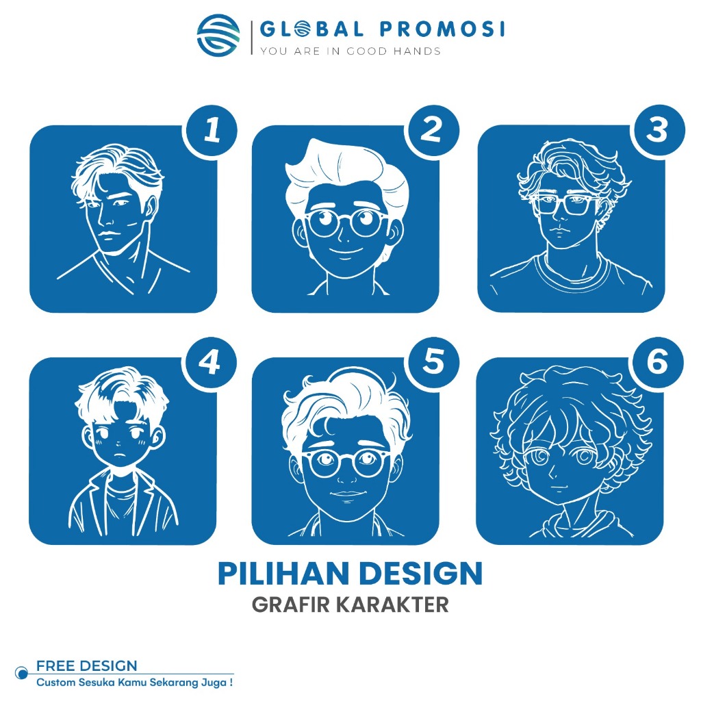 Jual Pilihan Desain Tema Karakter Line Art/ wajah / Muka Untuk Custom ...