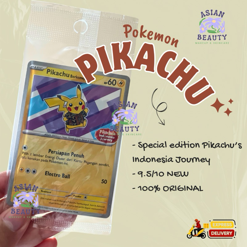 Jual [100% ORI] Kartu Trading Card Pokemon Pikachu Berkemeja Batik Pikachu’s Indonesia Journey ...