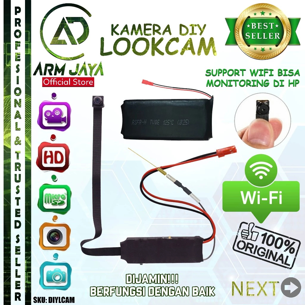 Jual Armjaya Spy Camera Diy Module APP Lookcam 1080P DIYLCAM Hidden ...