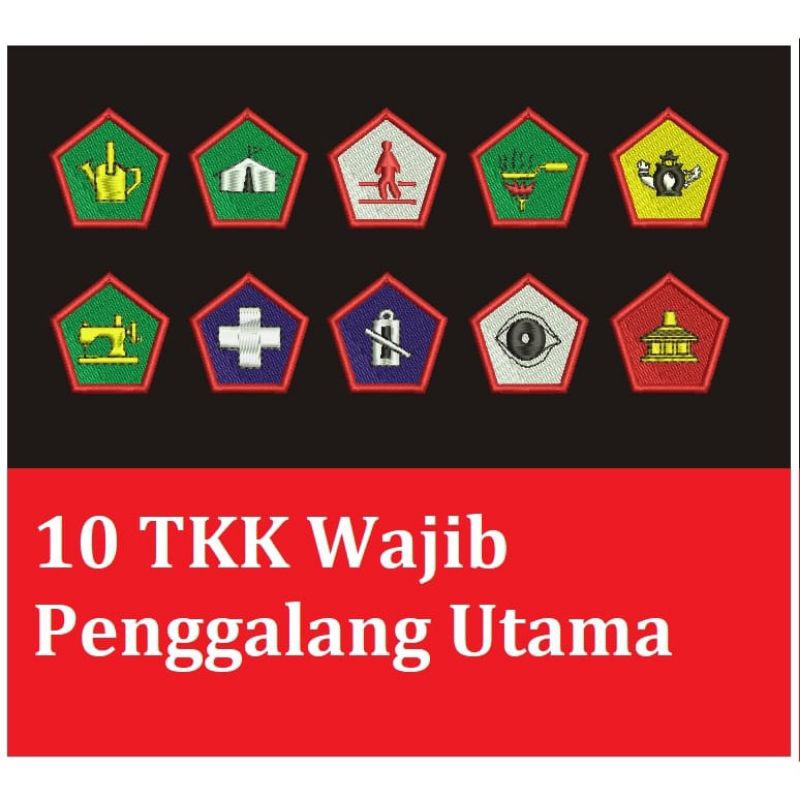 Jual Tkk wajib penggalang utama bordir (segilima list merah) | Shopee Indonesia