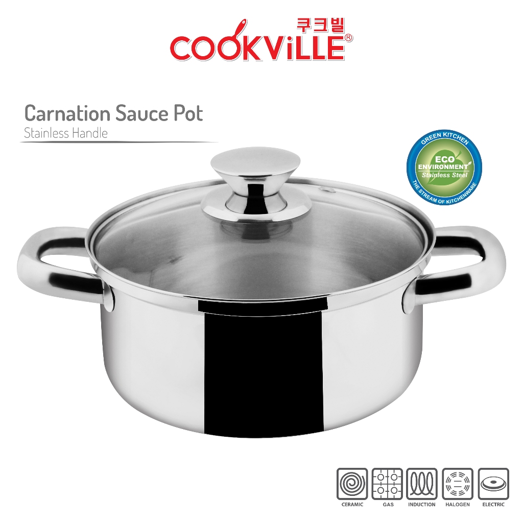 Jual [COOKVILLE] Carnation Sauce Pot Stainless Handle | Shopee Indonesia