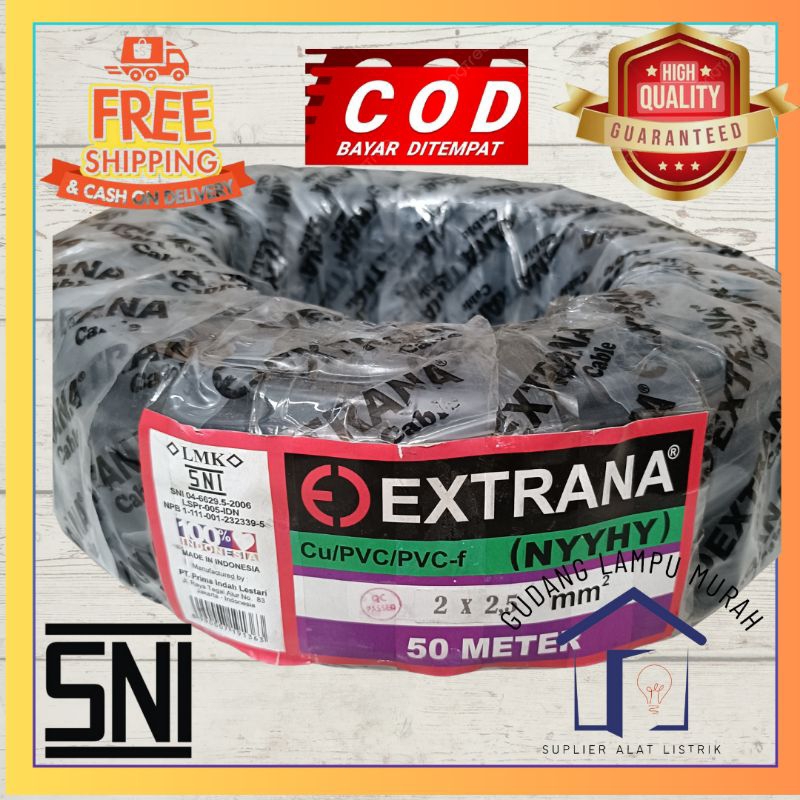 Jual Kabel NYY HYO 2x2.5mm EXTRANA Kabel Listrik Outdoor Tanam 2x2.5mm ...