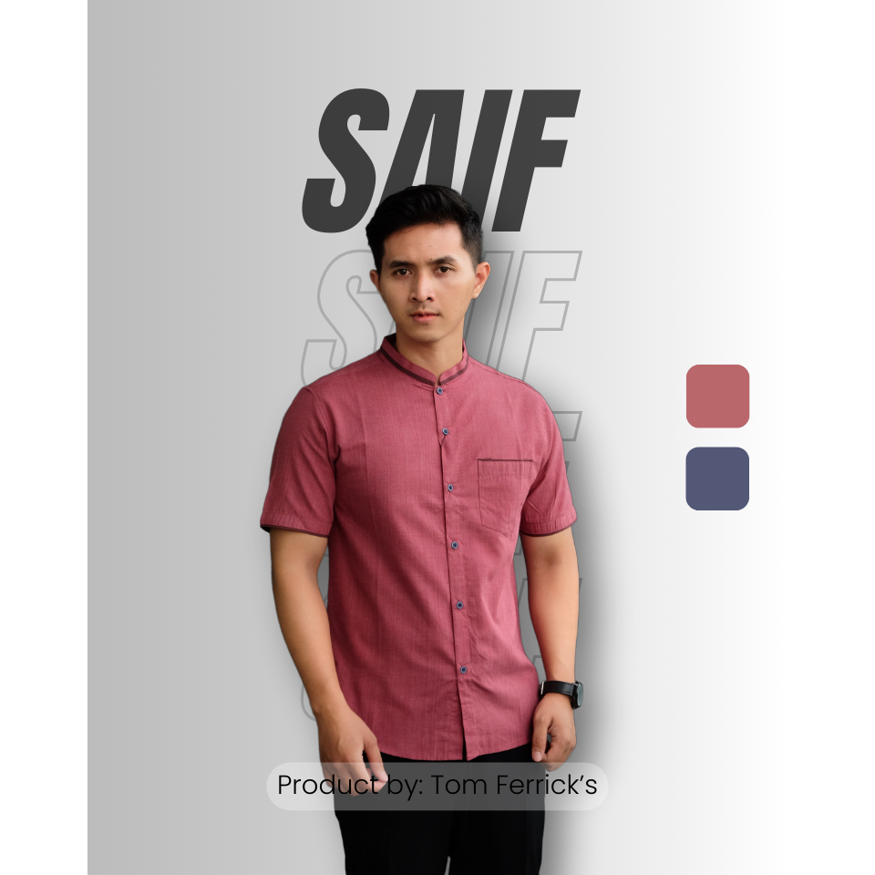 Jual Kemeja Muslim Lengan Pendek Pria - Raya Series / Saif by Tom ...