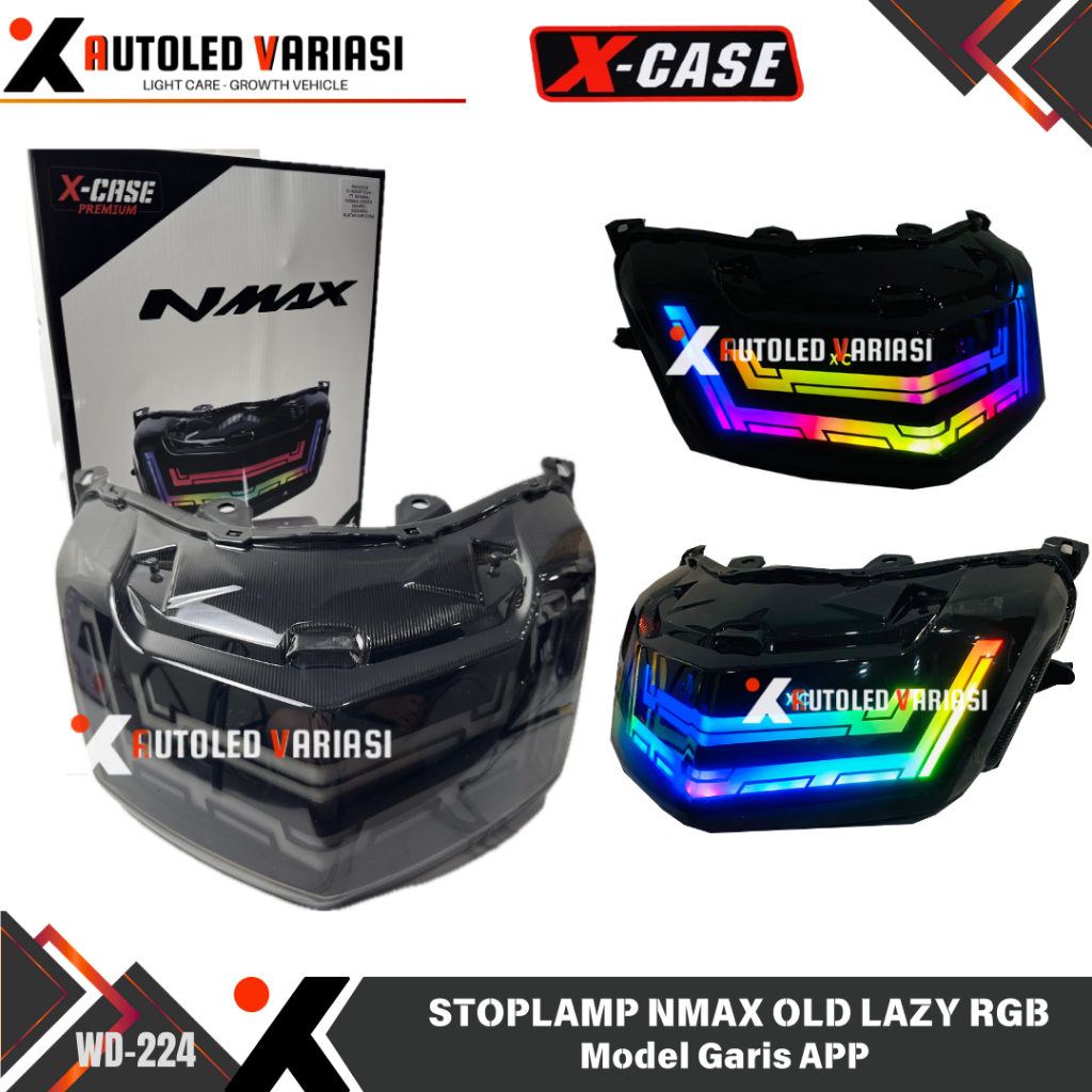 Jual Lampu Stop Lazy RGB App Nmax Old Stoplamp X-Case Nmax Led Old Running RGB PnP Soket ...