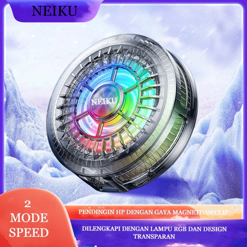 Jual NEIKU NK80 PHONE COOLER PENDINGIN HP COMPACT TRANSPARAN 15WATT RGB SANGAT CEPAT DINGIN ...