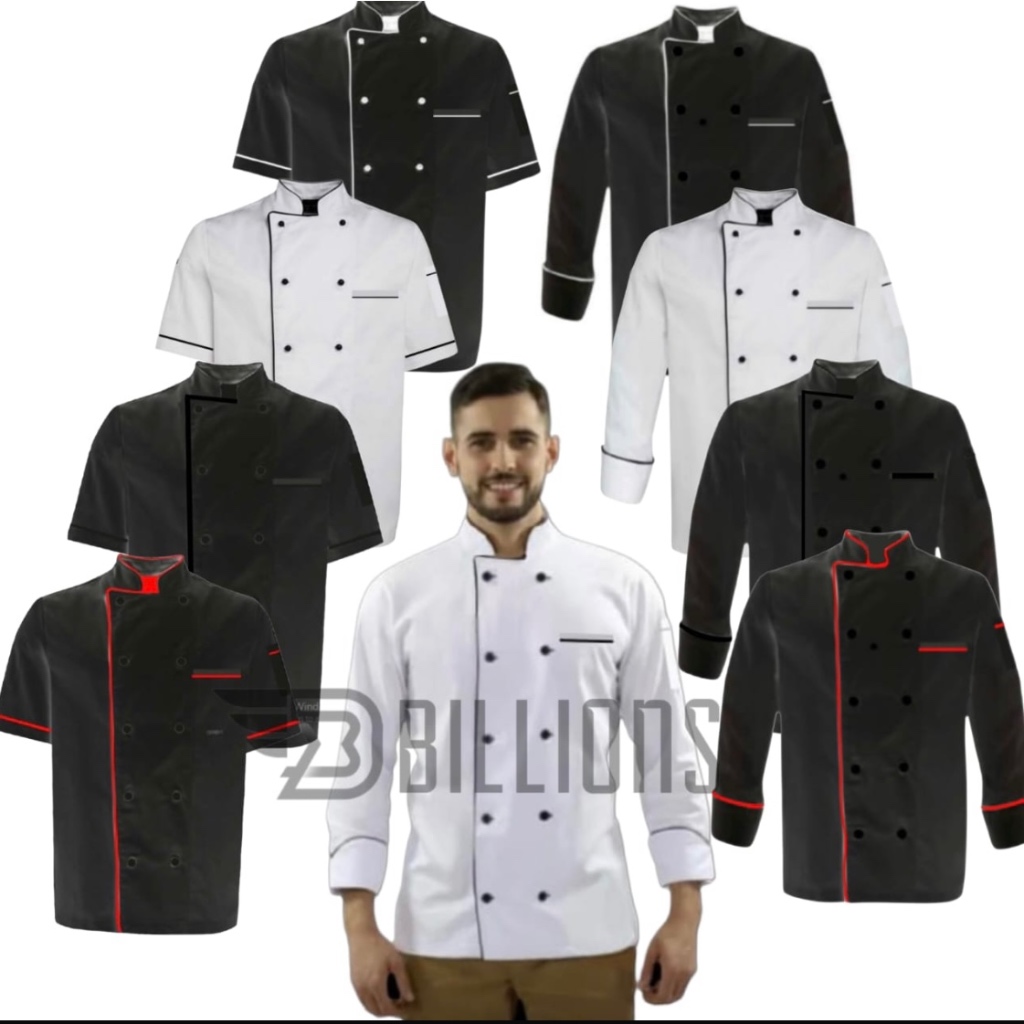 Jual Baju Chef Lengan Panjang Baju koki Chef Jacket Unisex | Shopee ...