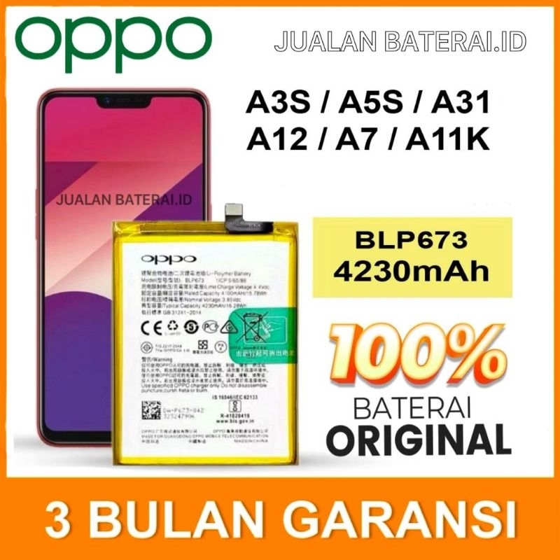 Jual Baterai Batre Opp0 A3s A5s A7 A12 A11K A31 2020 BLP673 4230mAh ...