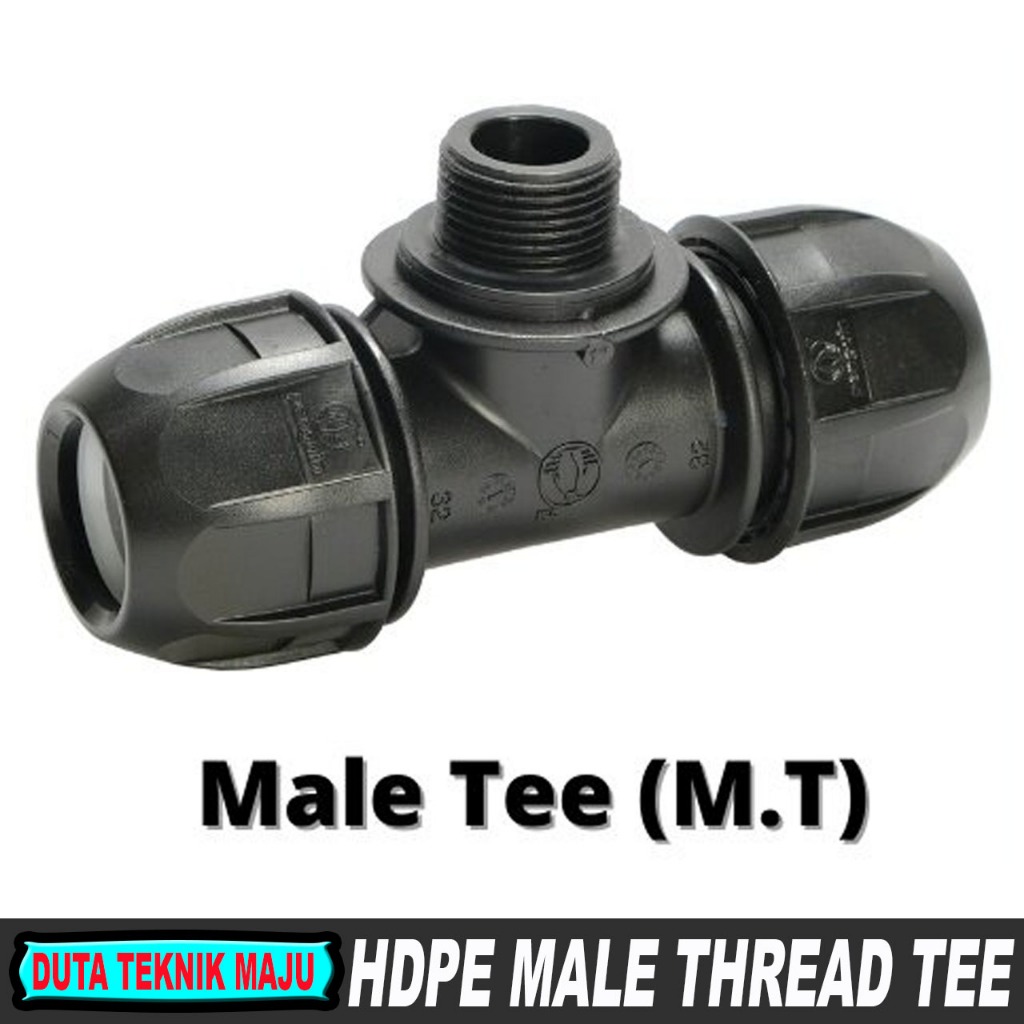 Jual Male Tee Fitting HDPE 50 mm x 1,5" inch / Compression HDPE Male Thread Tee 50 mm x 1,5'' x ...