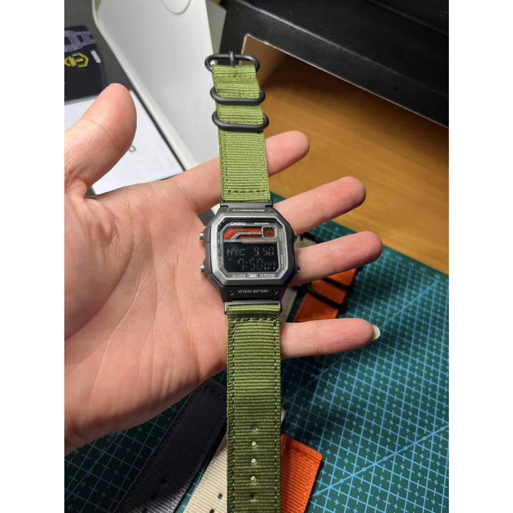 Jual Custom Casio Redline Meter Mod - Black Casio WS1600 Digital ...