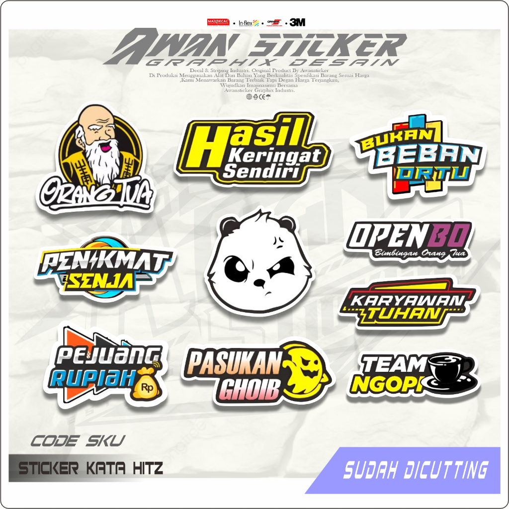 Jual Sticker Kata Kata Hitz Lucu Racing Viral Hypebeast (Vynil Glossy/Hologram glossy) | Shopee ...
