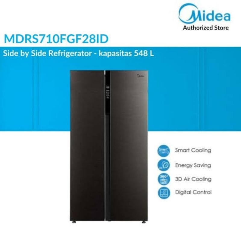 Jual Kulkas Side By Side MIDEA MDRS715FGF28ID 532L | Shopee Indonesia