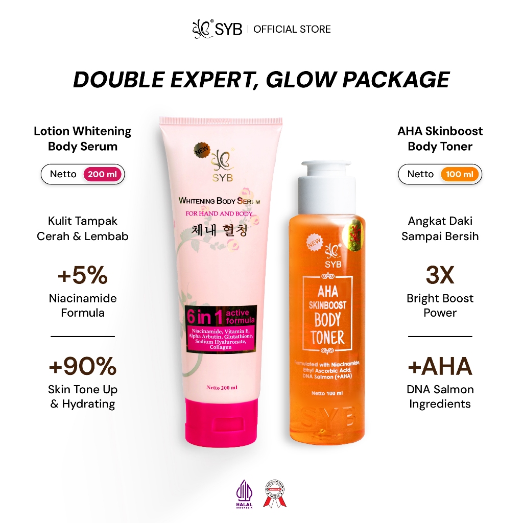 Jual BUNDLING 2IN1 - WHITENING BODY SERUM COLLAGEN & AHA SKINBOOST BODY ...