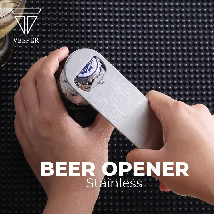 Jual flat bottle beer opener stainless steel / pembuka tutup botol ...