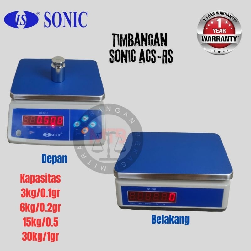 Jual Timbangan Digital Timbangan Dapur Sonic ACS-RS Double Display ...