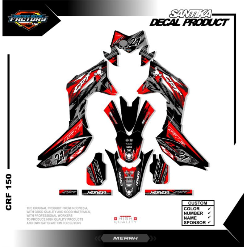 Jual STIKER DECAL MOTOR CRF 150 NEW DESAIN/DECAL CRF KEREN FULL BODY ...