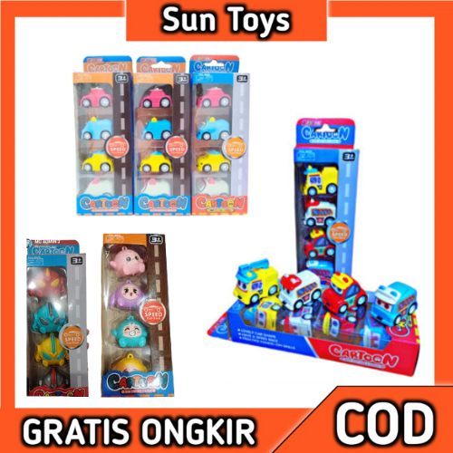 Jual Mainan Anak Mobil Cartoon Isi 4 Mainan Mobil Cartoon Pull Back isi ...
