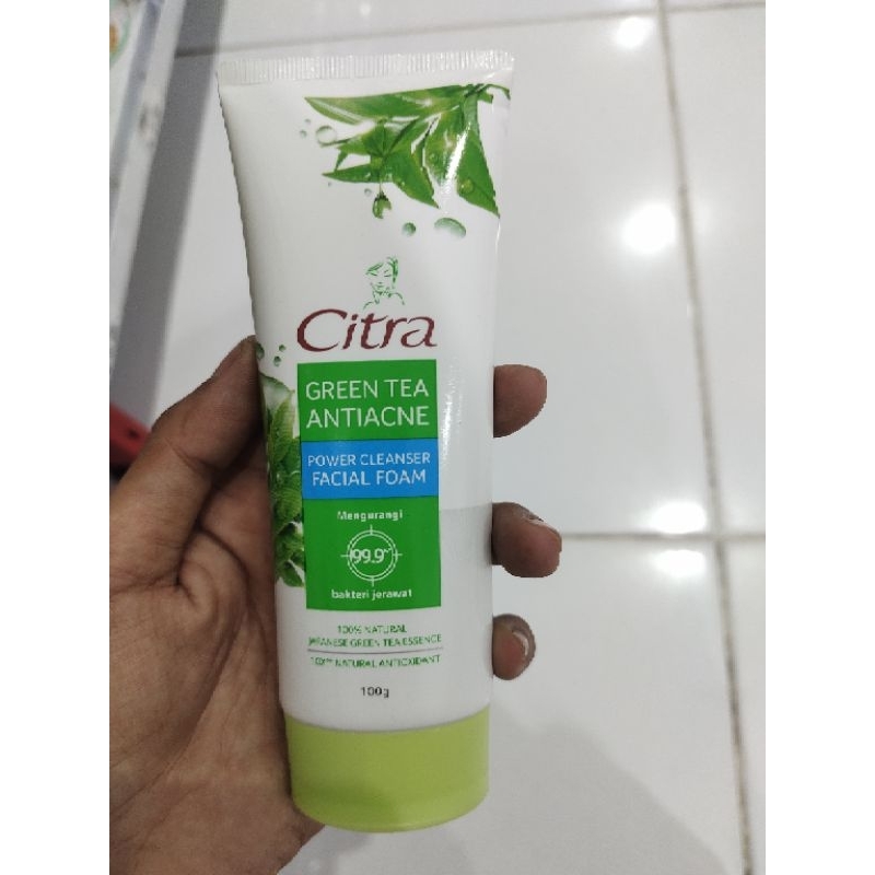 Jual CITRA FACIAL FOAM GREENTEA ACNE 100 GR | Shopee Indonesia