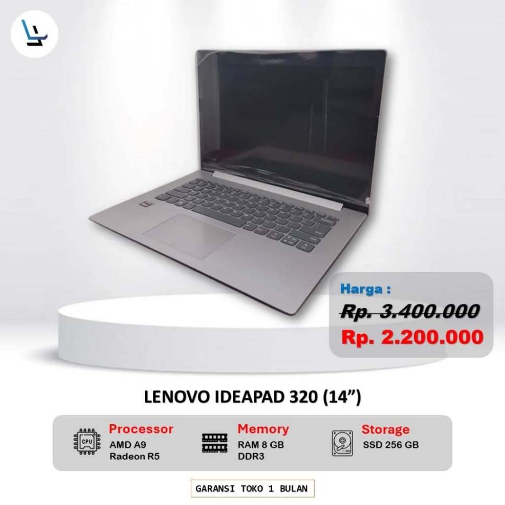 Jual LAPTOP LENOVO IDEAPAD 320/ RAM 8GB / SSD 256GB / 14 INCH / WIN 10 ...
