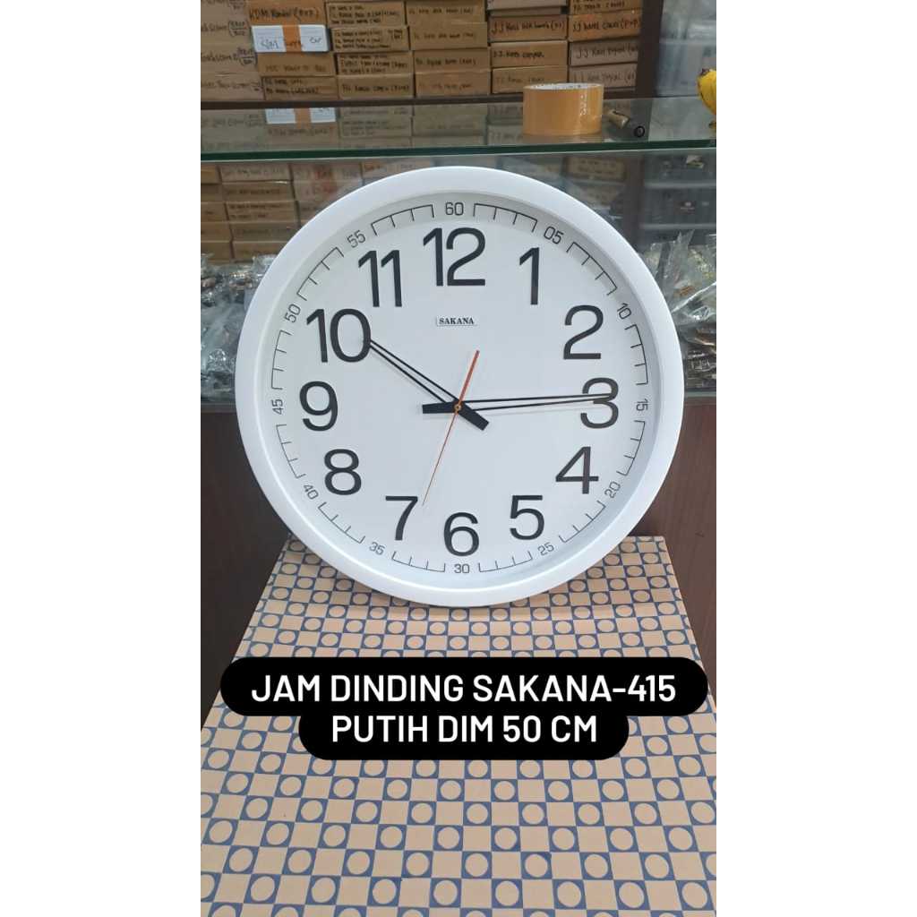 Jual Jam Dinding Sakana 415 Putih Diameter 50cm Mesin SKP JAPAN ...