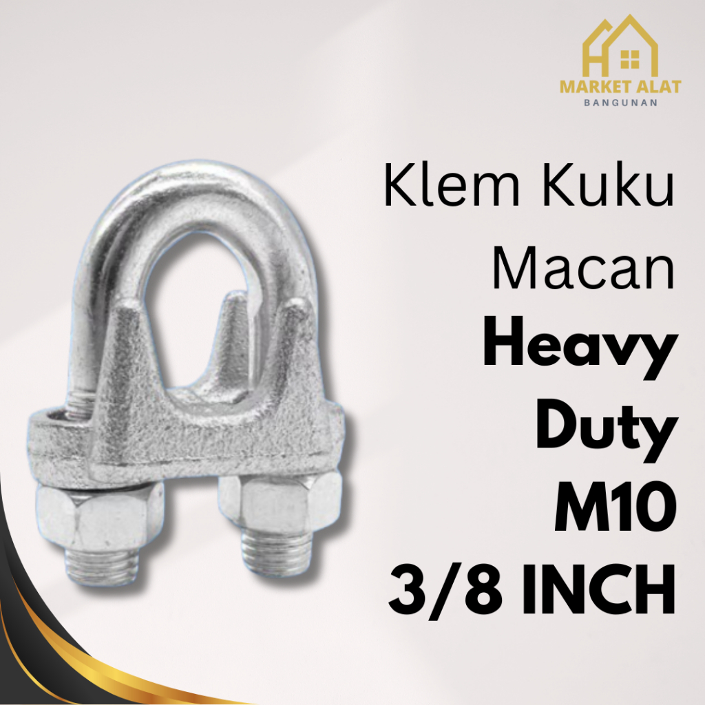 Jual Klem Seling Tebal Heavy Duty 10 MM / Klem Kuku Macan M10 3/8 Inch ...