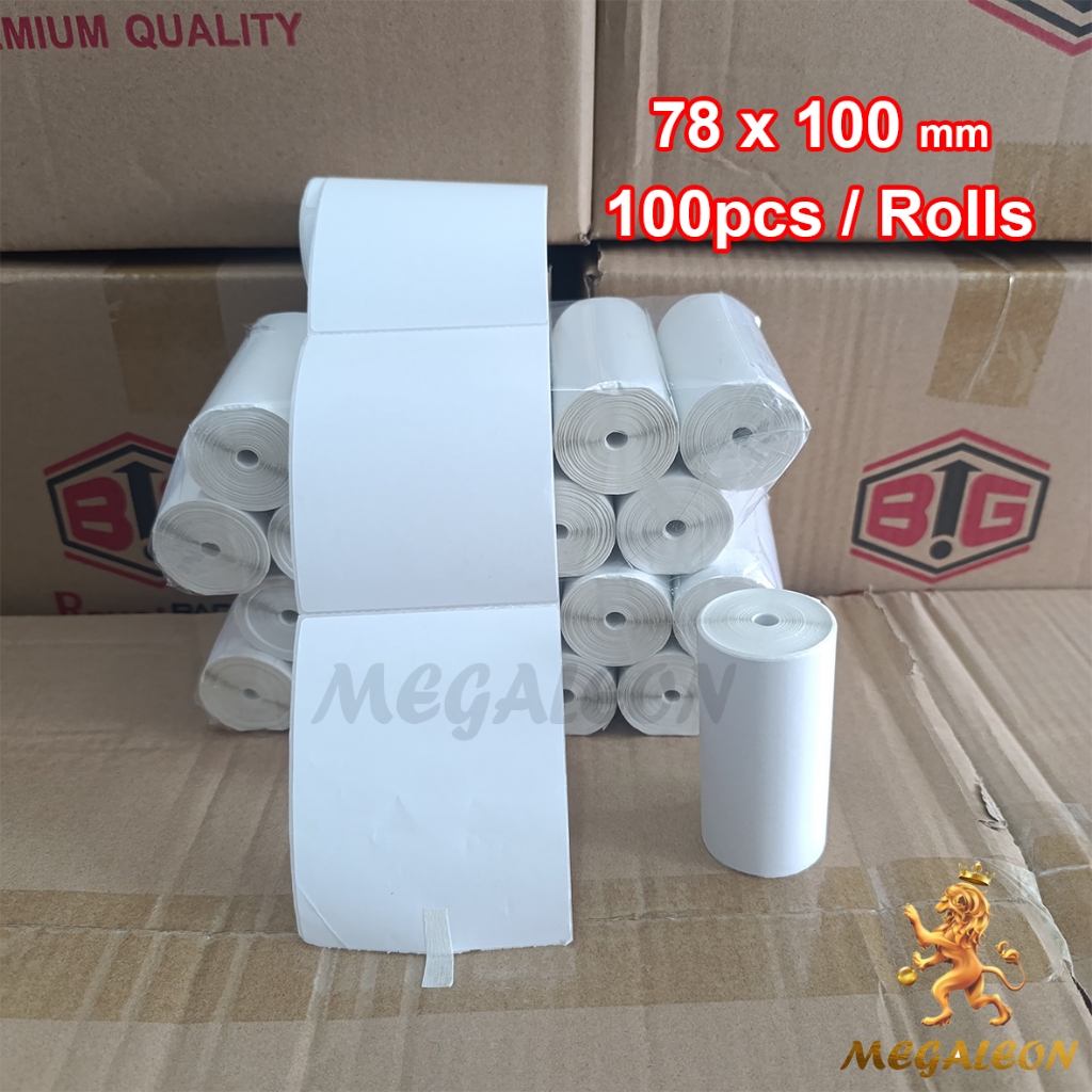 Jual ISI 100 Label Stiker Thermal 78x100 mm 78x100mm Stiker Label Resi ...