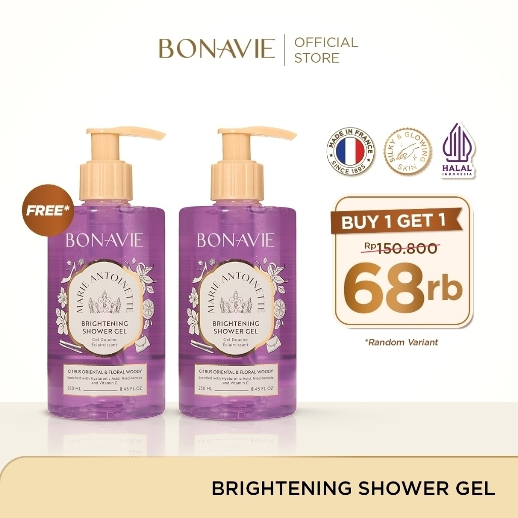 Jual [BUY 1 GET 1 FREE] Bonavie Brightening Shower Gel 250 ml - Body ...