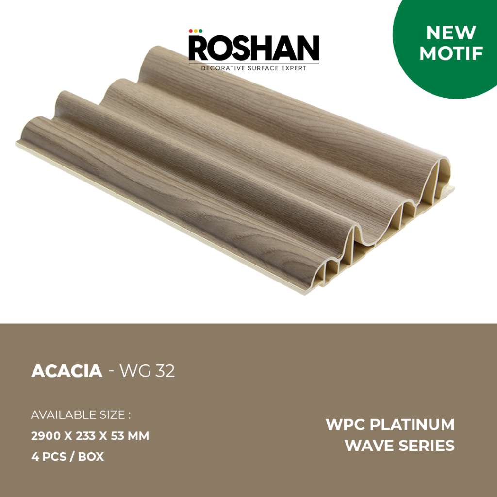 Jual WPC WALL PANEL FLUTED 290 x 23.3 CM - FLUTED PLATINUM WAVE SERIES | Shopee Indonesia