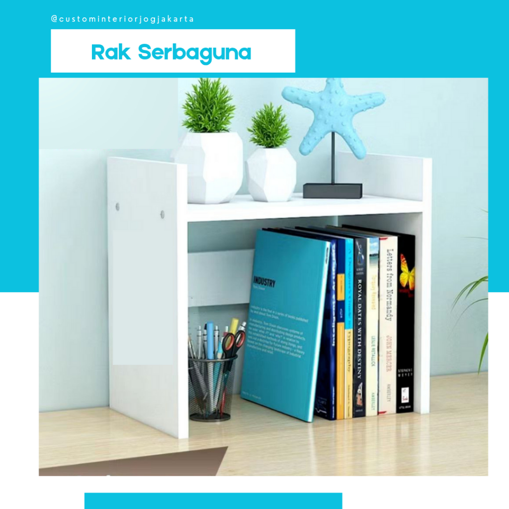 Jual Rak Buku Meja Modern Minimalis Putih Hiasan Dekorasi Meja Tempat ...