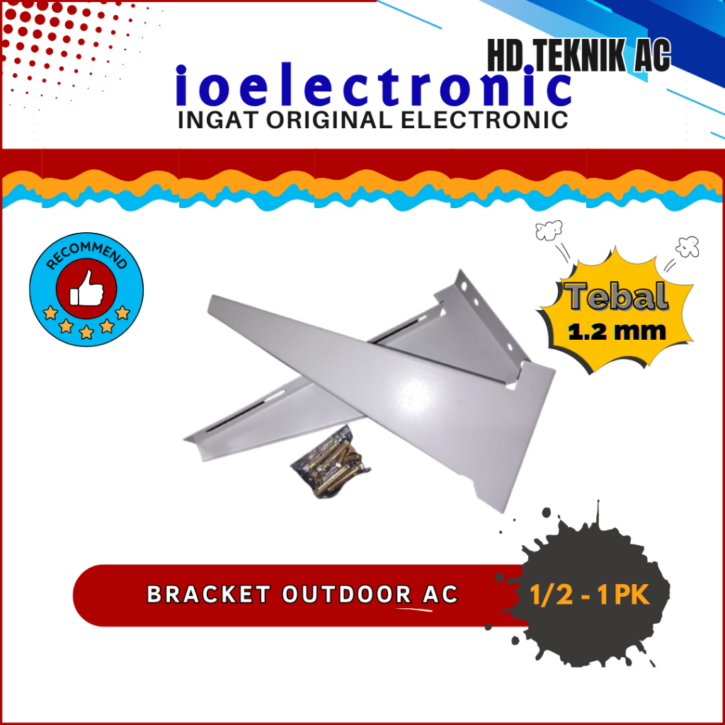 Jual BRACKET OUTDOOR AC 1/2 PK - 1 PK + DYNABOLT M10 SET breket TEBAL ...