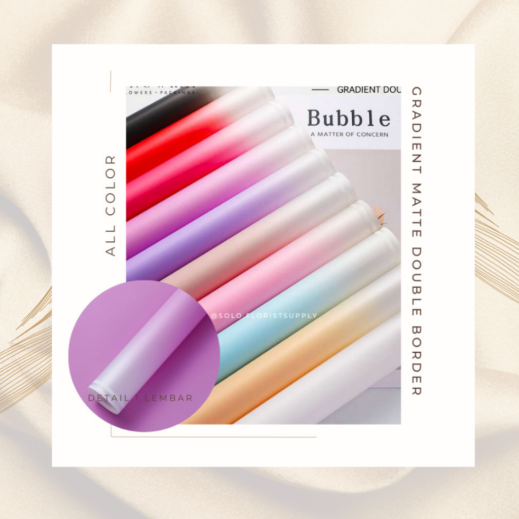 Jual GRADIENT MATTE DOUBLE BORDER METALIC FLOWER WRAPPING GRADASI COLOR ...