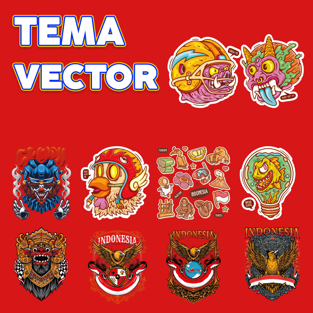 Jual SABLON SETRIKA SATUAN TEMA VECTOR VOL.1 / SABLON DTF LANGSUNG ...