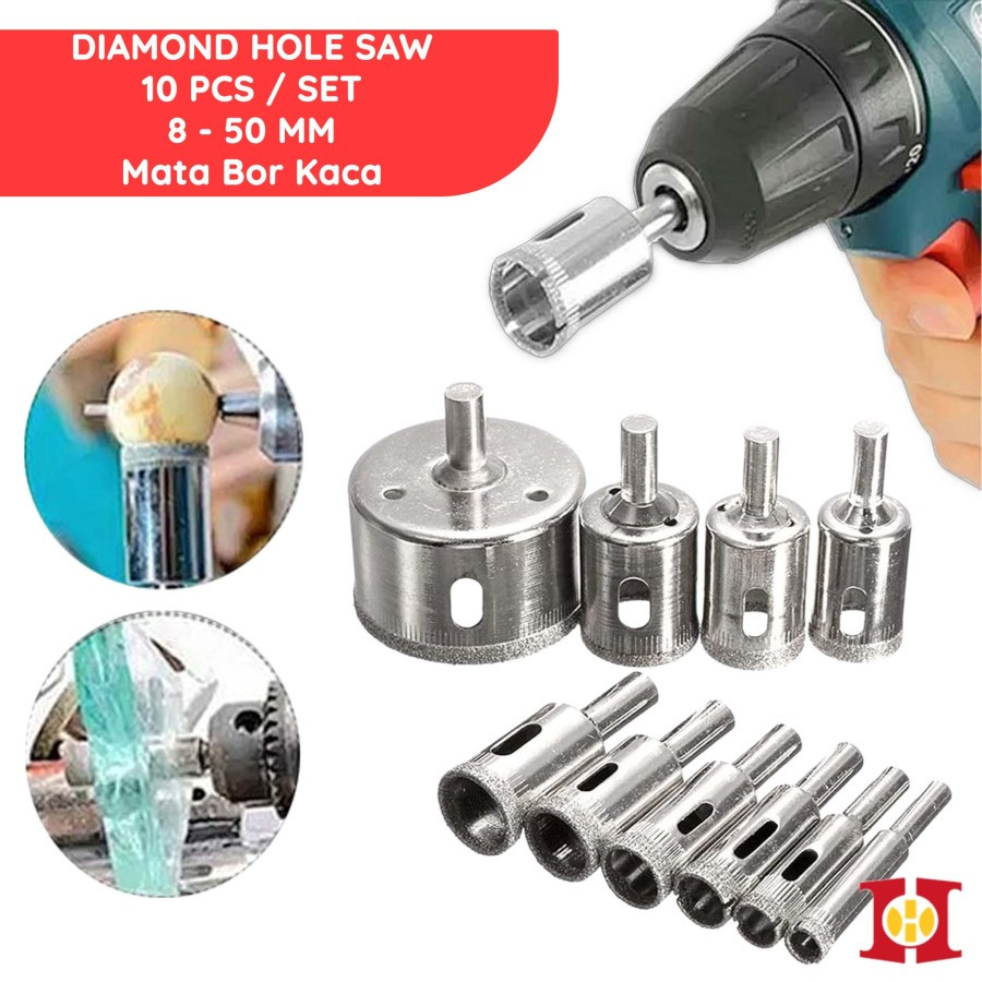 Jual Mata Bor Kaca Intan Diamond Hole Saw Cutter Pelubang Pembolong ...