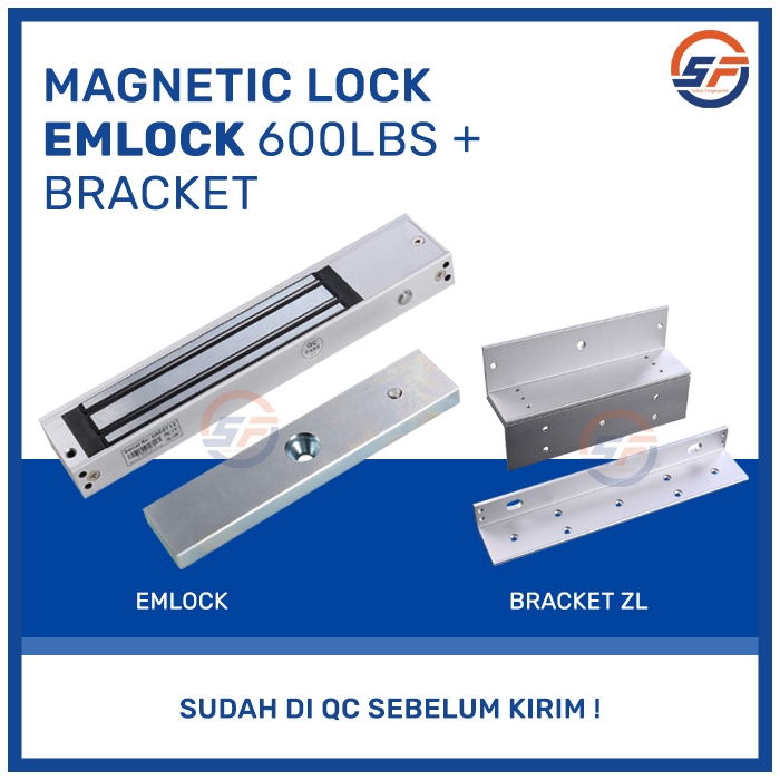 Jual EMLock 600lbs + Bracket ZL Magnetic Door Lock Magnet Lock | Emlock ...