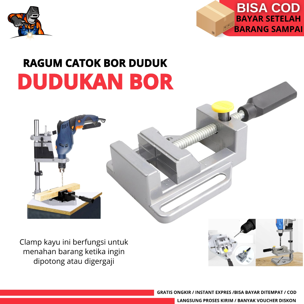 Jual Ragum catok bor duduk - Drill press vice meja - Alat jepitan stand ...