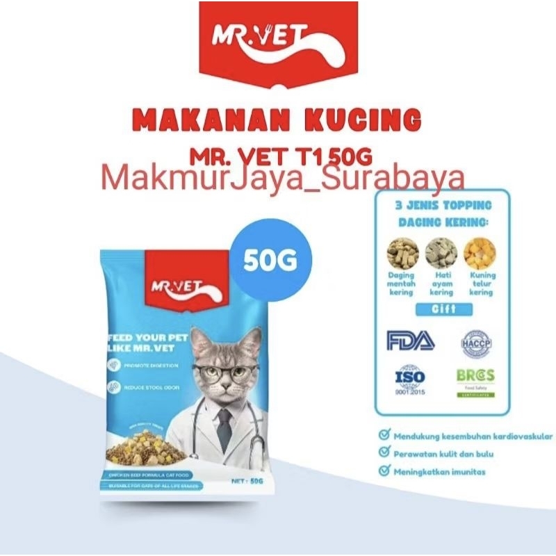 Jual Mr.Vet - Makanan Kucing Kering Mr.Vet T1 50g untuk Menjaga dan ...