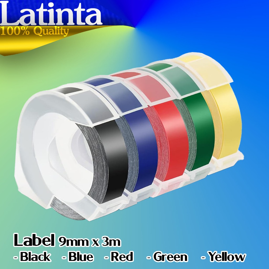 Jual Dymo Motex Cidy Tape Label Emboss 9mm x 3m Hitam Biru Merah Hijau ...