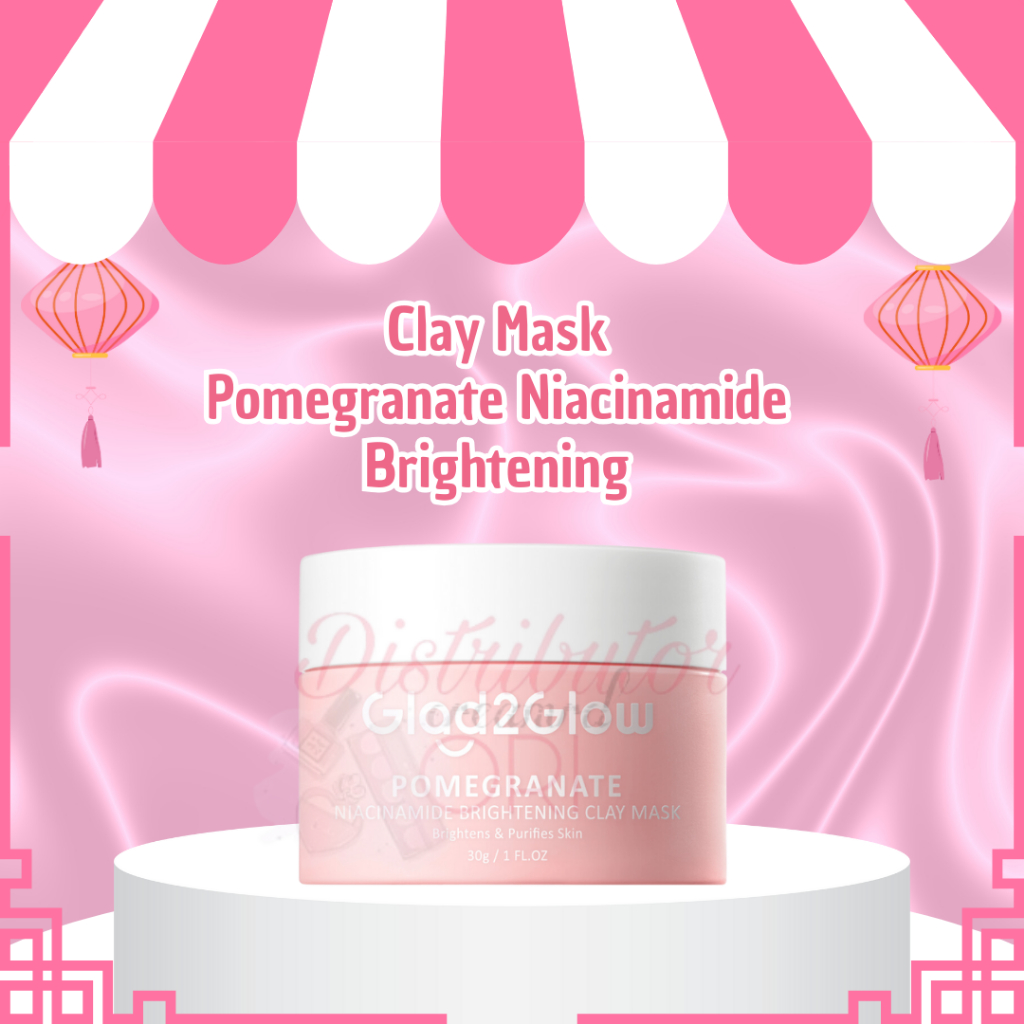 Jual Glad2Glow Pomegranate Niacinamide Brightening Clay Mask 30g Masker Mencerahkan Wajah ...